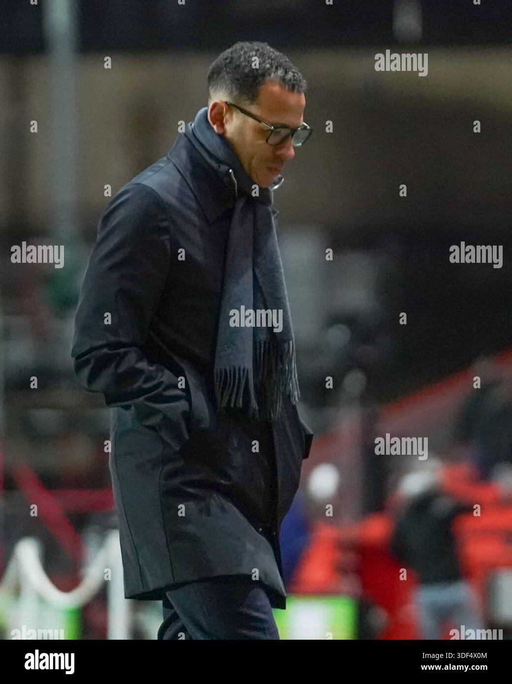 Liam Rosenior, Manager of Chelsea inspecting the pitch prior to the ...