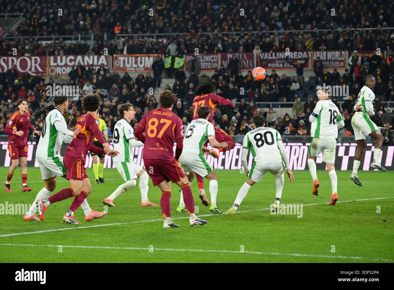 Olimpico Stadium, Rome, Italy - Manu Kone of AS Roma shoots and scores ...
