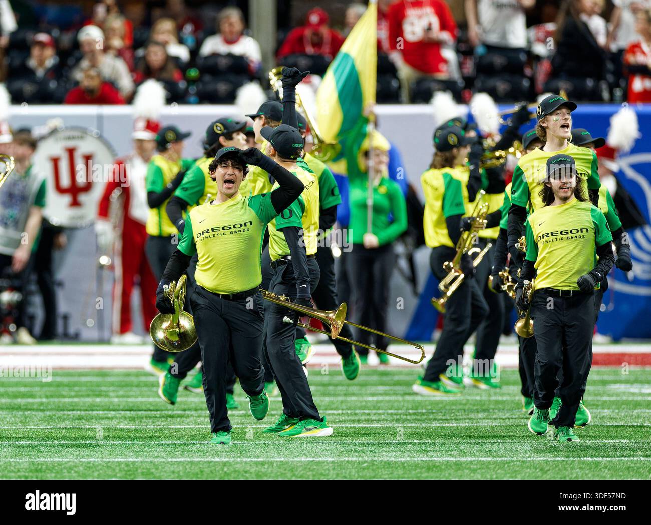January 9, 2026: Oregon's band performs prior to the Chick-fil-A Peach ...