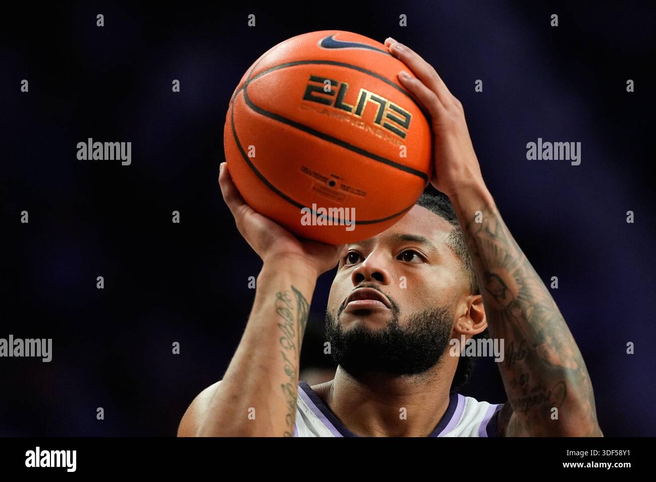 Kansas State guard David Castillo shoots during the second half of an ...