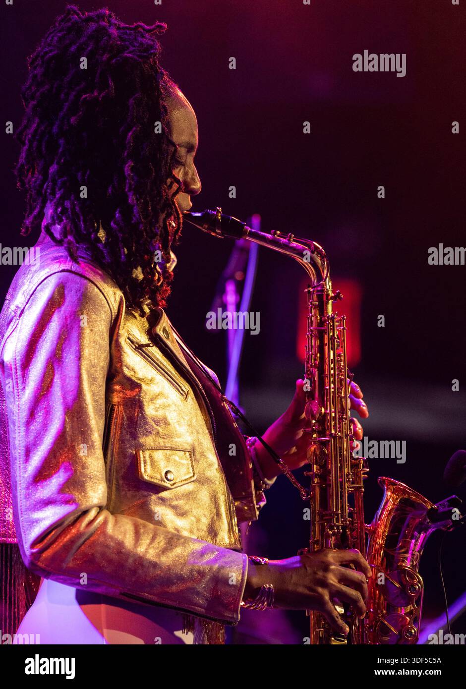 Lakecia Benjamin performs with her band during Winter JazzFest ...