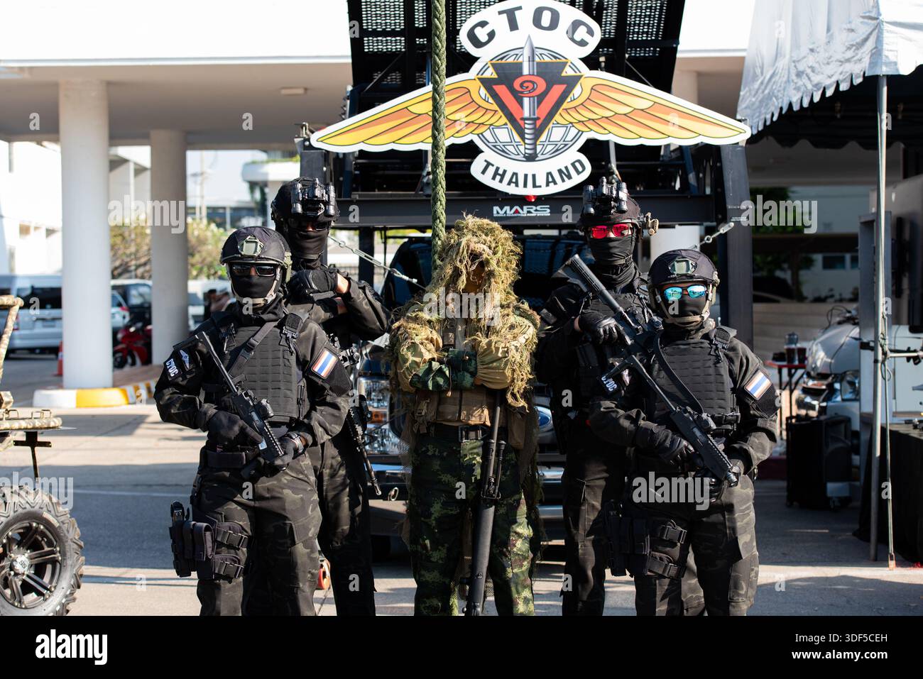 Special operations officers demonstrate during National Children's Day activities at Counter ...