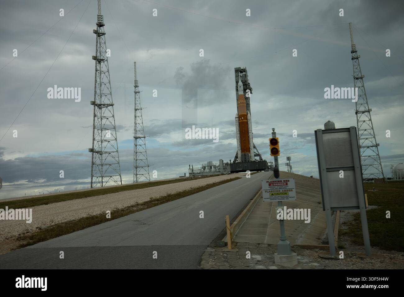 Stock photo is of NASA behemoth uncrewed Artemis 1 rocket & MLP on ...