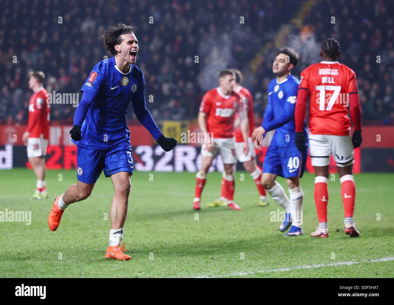 London, England, 10th January 2026. Marc Guiu of Chelsea celebrates ...