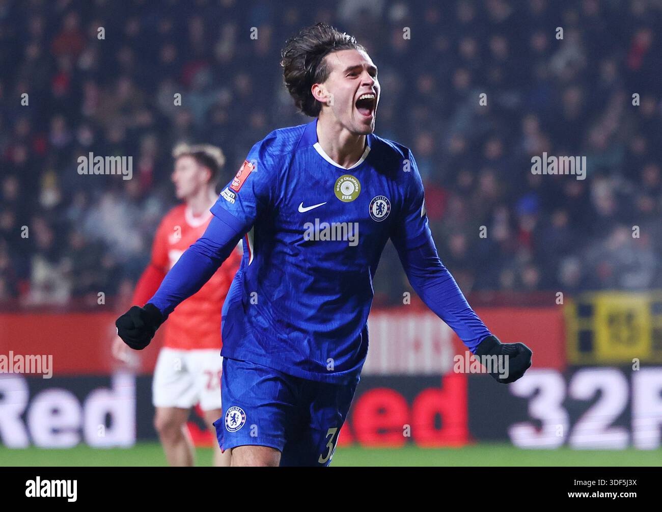 London, England, 10th January 2026. Marc Guiu of Chelsea celebrates ...