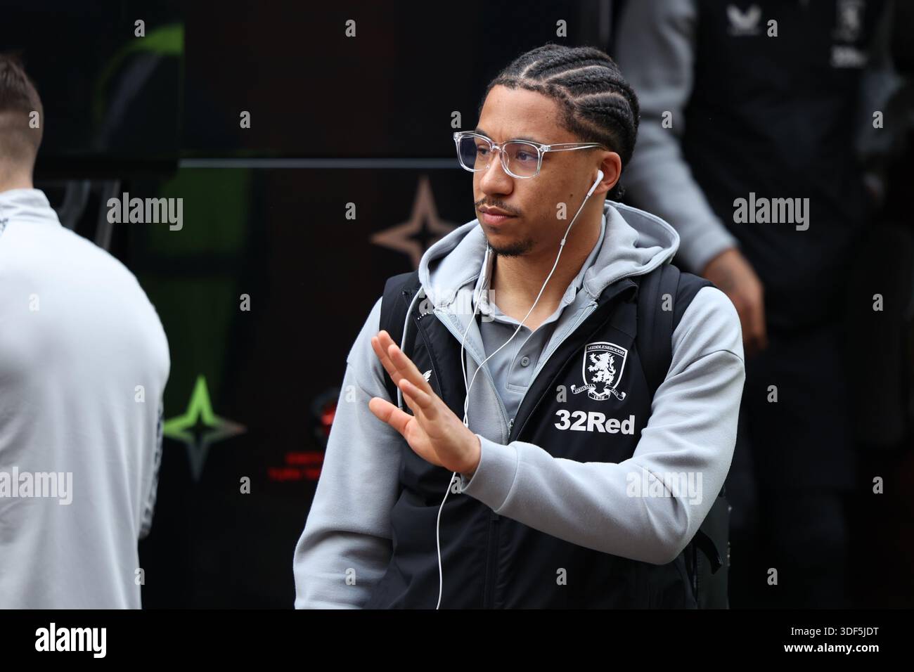 Sam Silvera of Middlesbrough arrives to Craven Cottage ahead of the ...