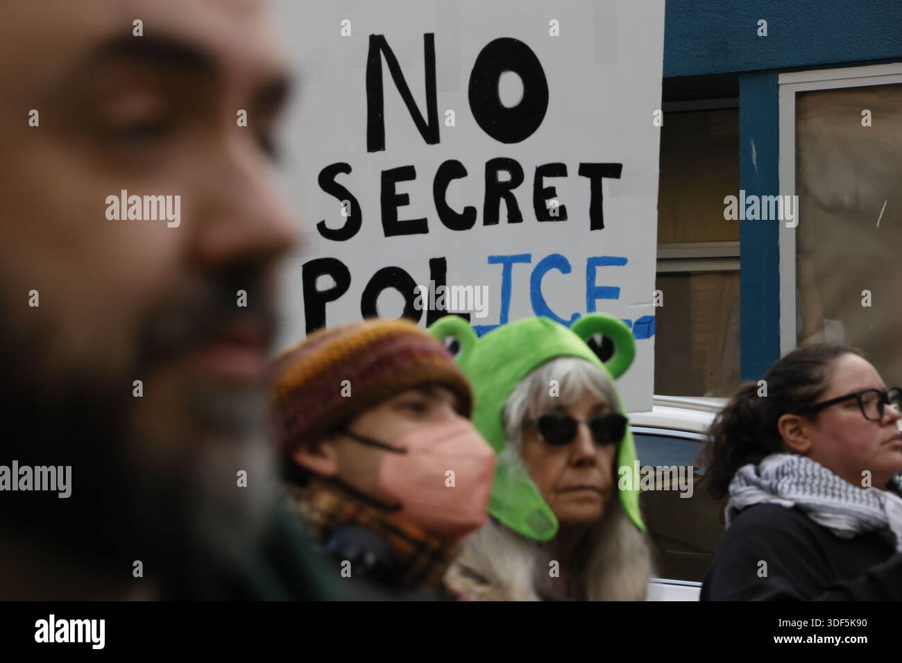 PORTLAND, OREGON – JANUARY 10: Protesters gather for an "ICE Out For ...