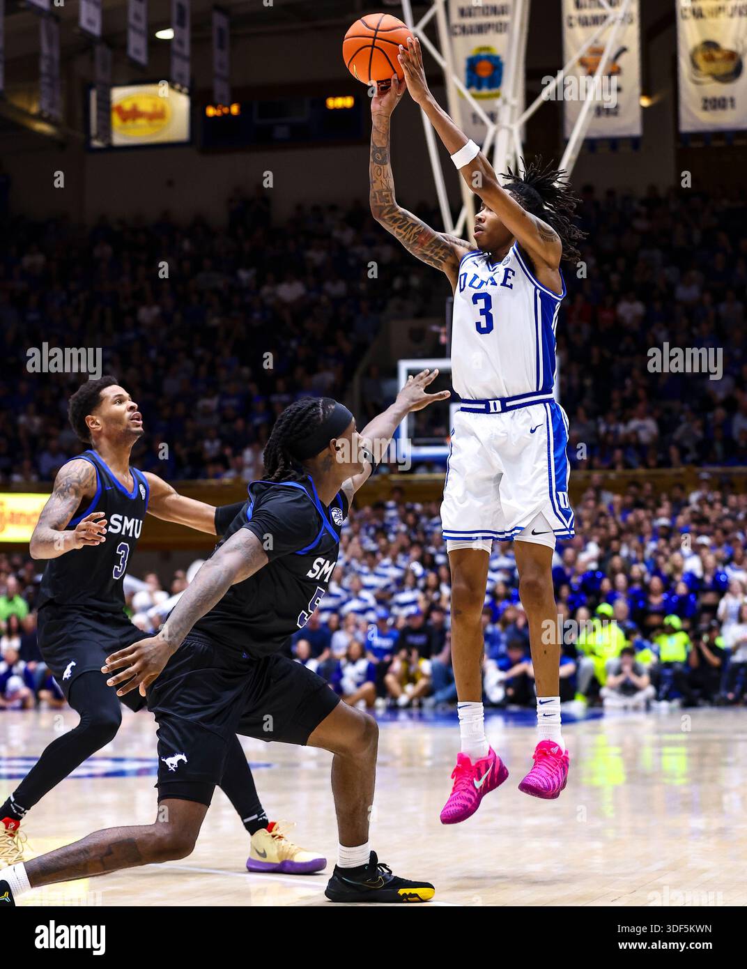 January 10, 2026: Duke University guard Isaiah Evans (3) shoots over ...