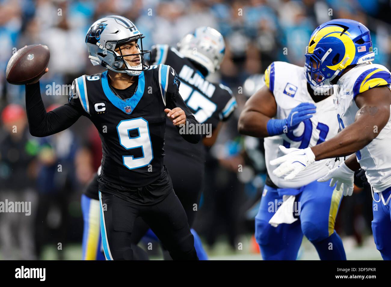 Carolina Panthers quarterback Bryce Young throws during the first half ...