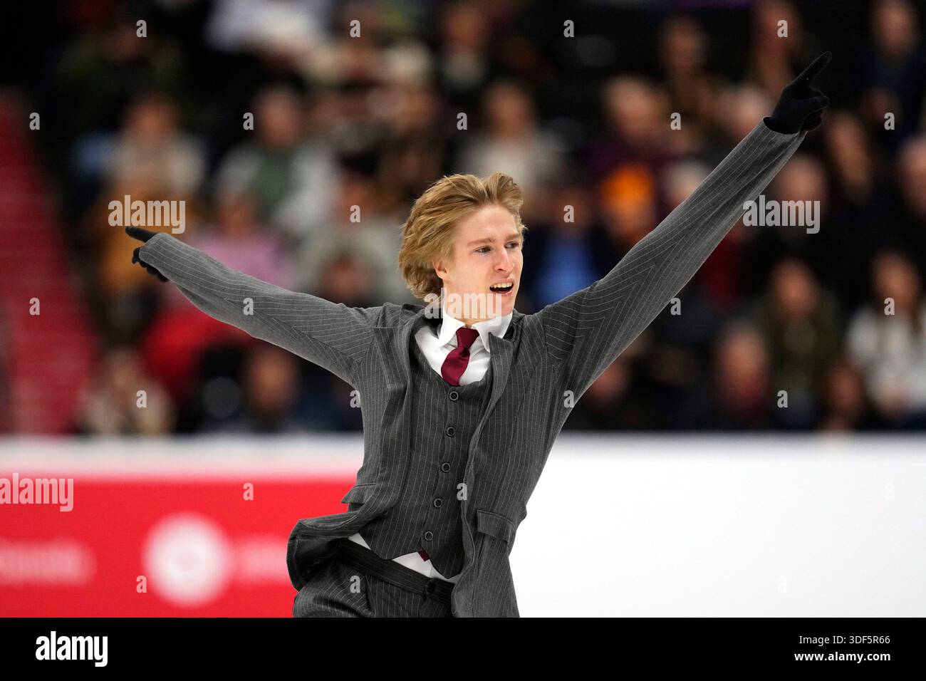 Stephen Gogolev performs his short program in the men's competition at ...