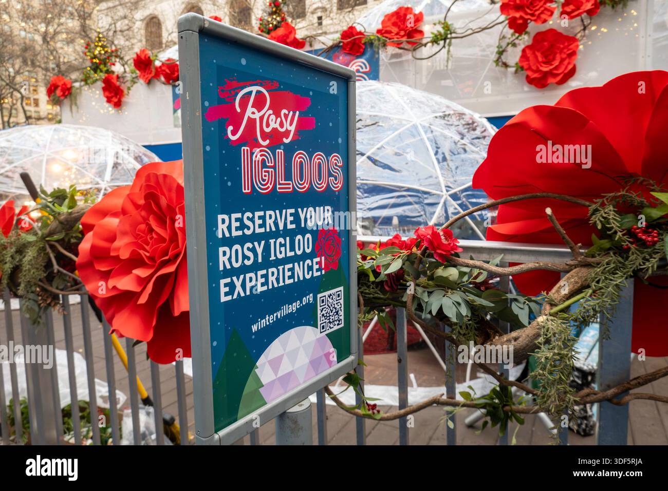 Igloo shaped entertainment huts are available at the Bank of America ...