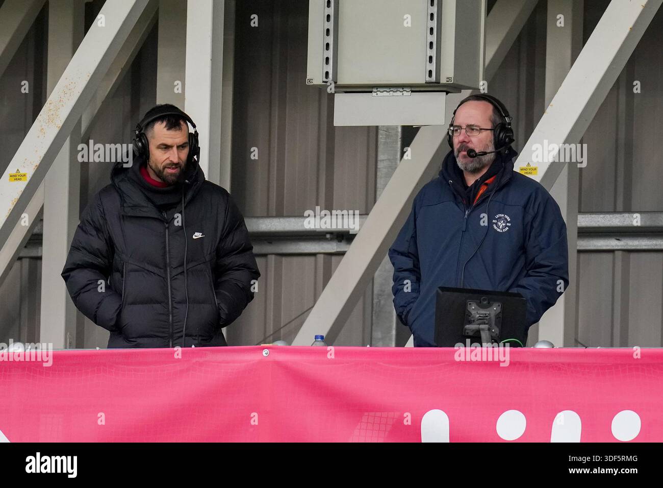 Luton Town U21 Coach and ex-player, Alex Lawless and Commentator, Simon ...