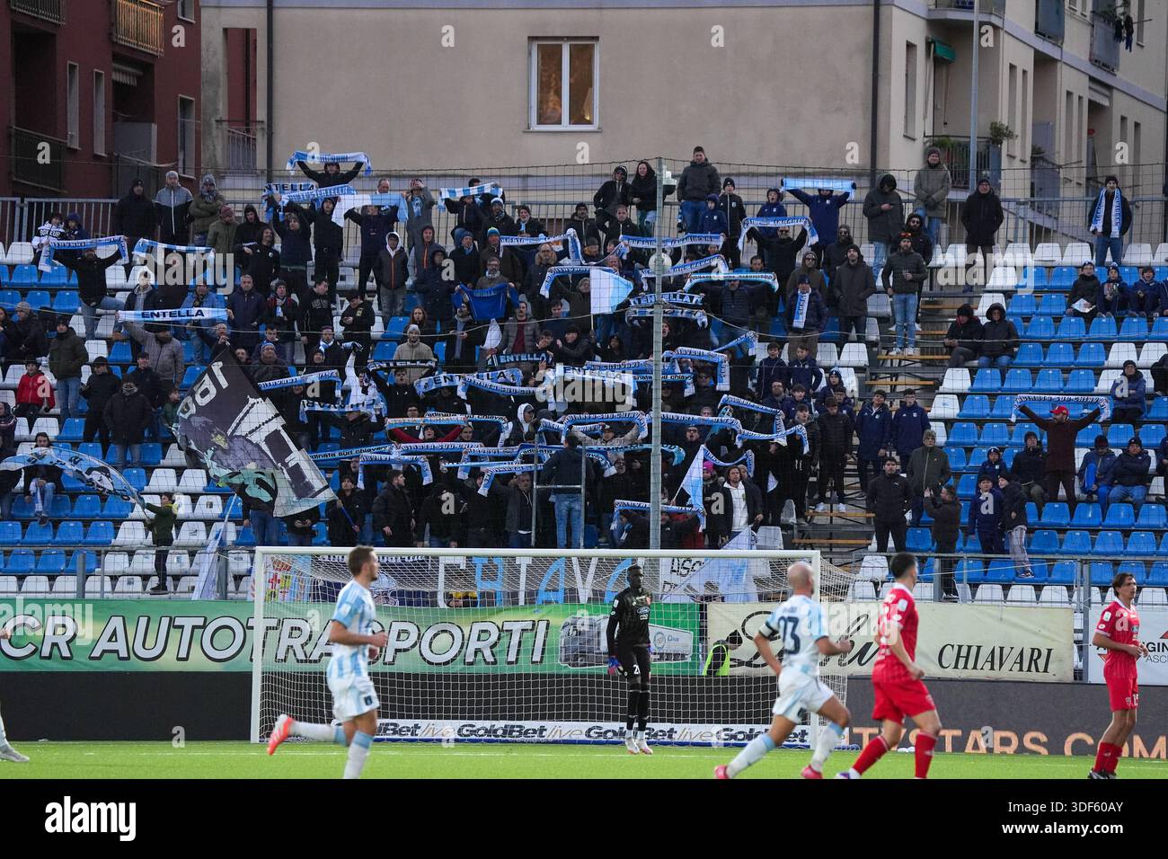 Supporters of Virtus Entella during the Italian championship Serie B ...