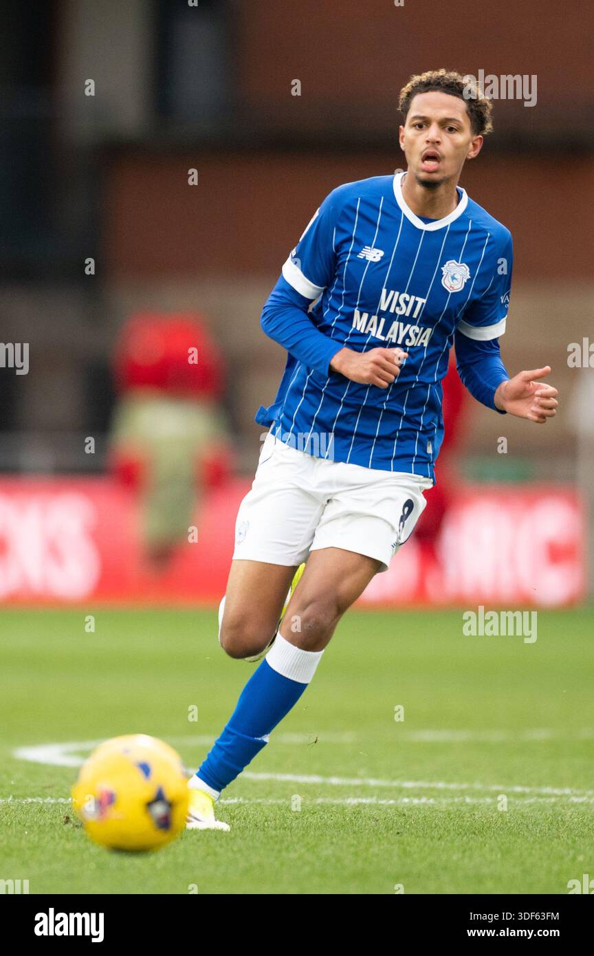 London, England. 10th Jan 2026. Cardiff City's Omari Kellyman during ...
