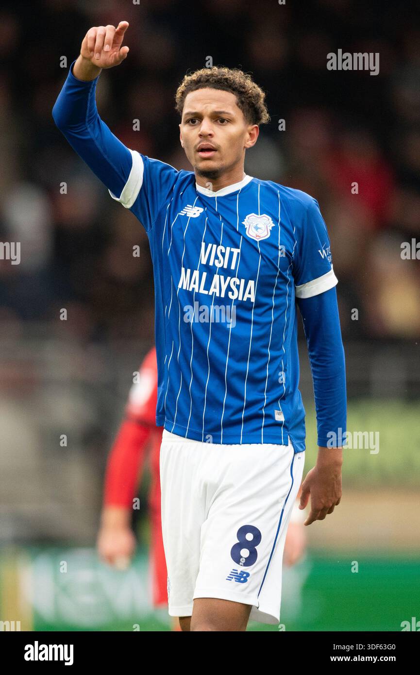 London, England. 10th Jan 2026. Cardiff City's Omari Kellyman during ...
