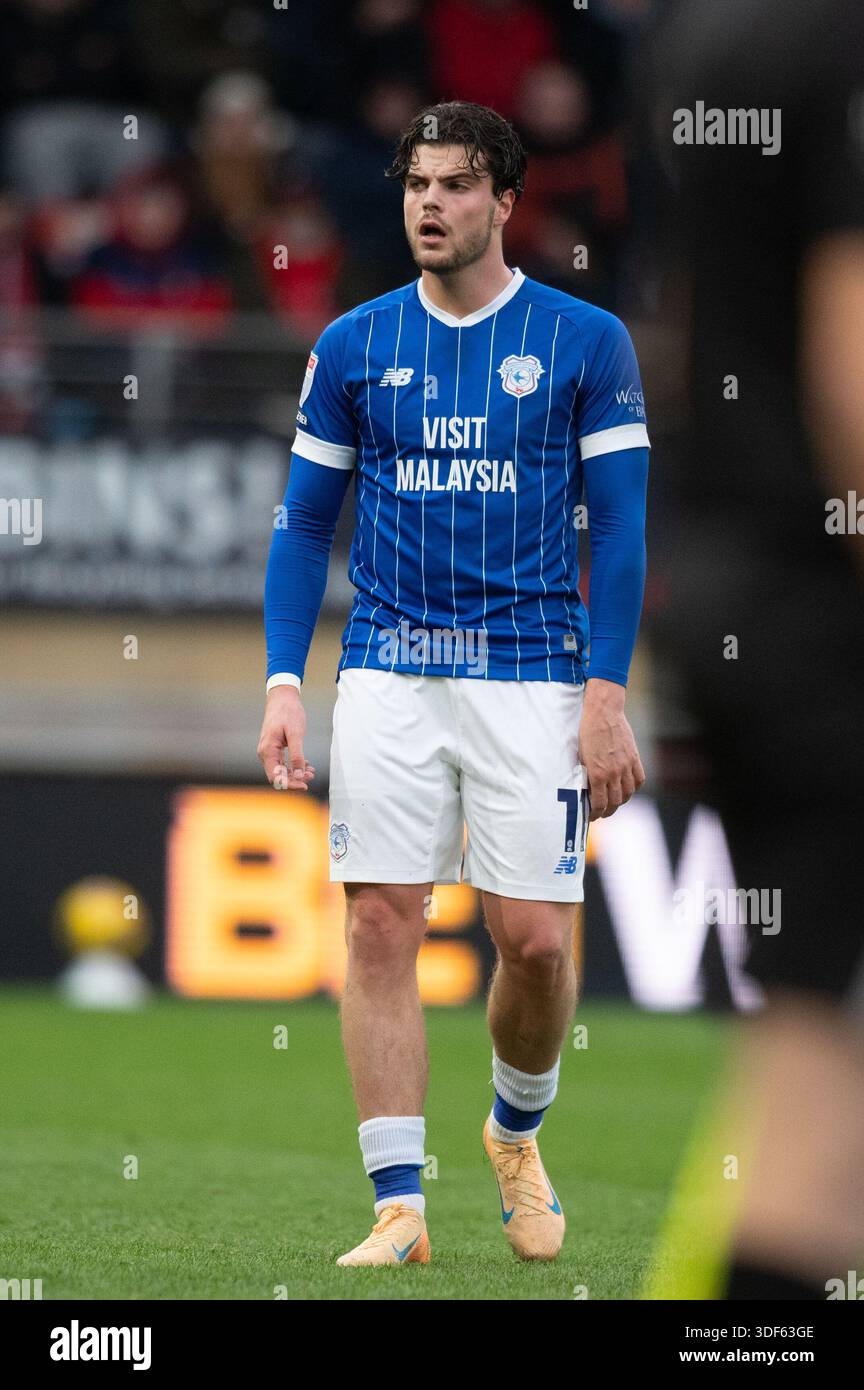 London, England. 10th Jan 2026. Cardiff City's Ollie Tanner during the ...
