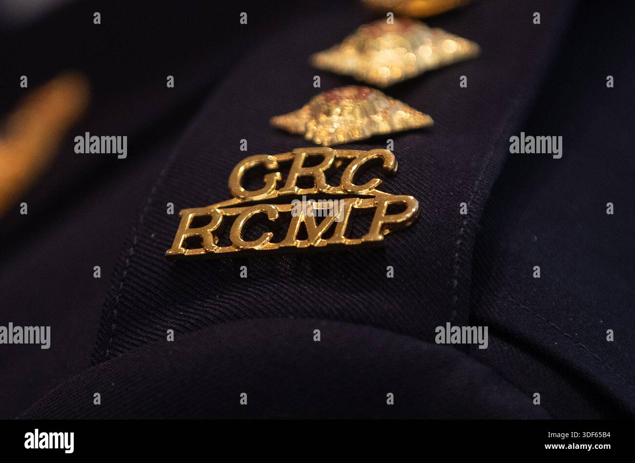 An RCMP epaulette is seen in Edmonton, Wednesday, Feb. 5, 2025. THE ...