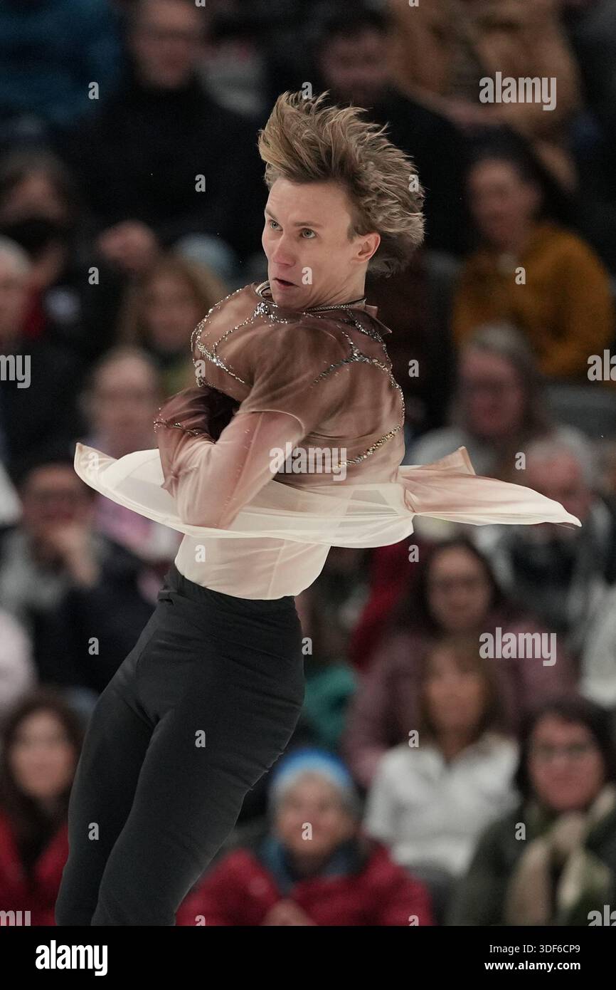 Daniel Martynov competes during the men's free skate competition at the ...