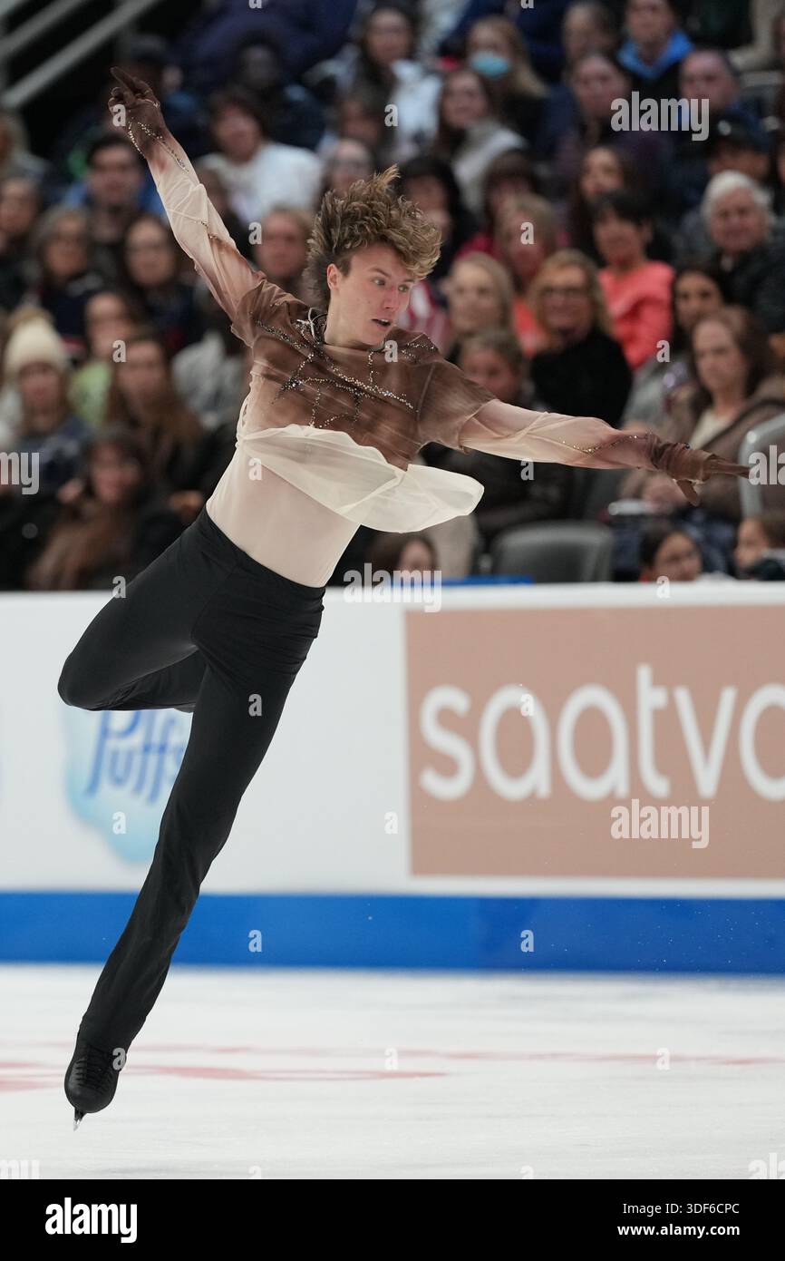 Daniel Martynov competes during the men's free skate competition at the ...