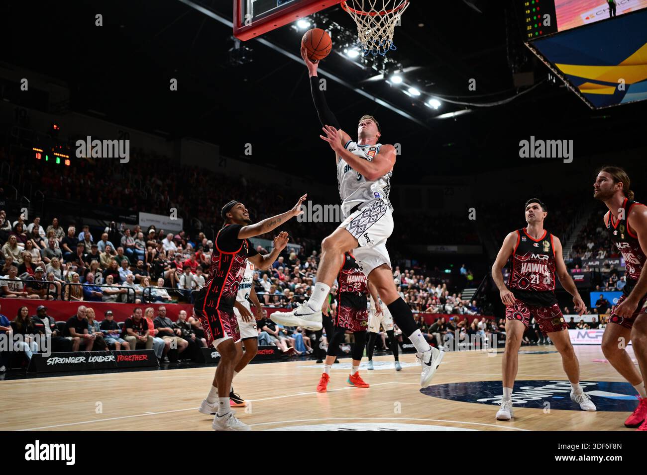 Sam Mennenga of the Breakers during the NBL Round 16 match between the ...
