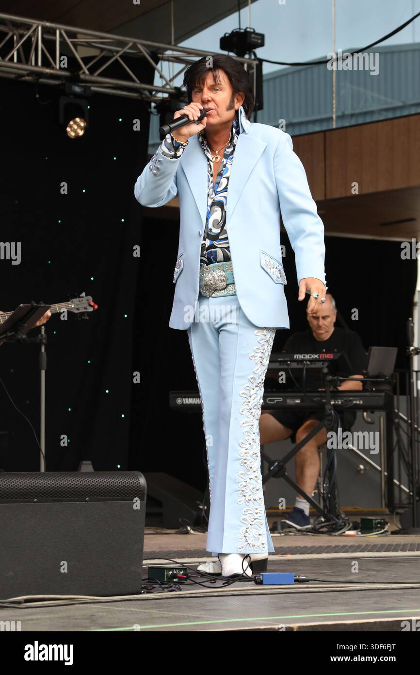 Parkes, NSW, Australia. 11th January 2026. 2026 Parkes Elvis Festival - Pictured: Nathan Leggett ...