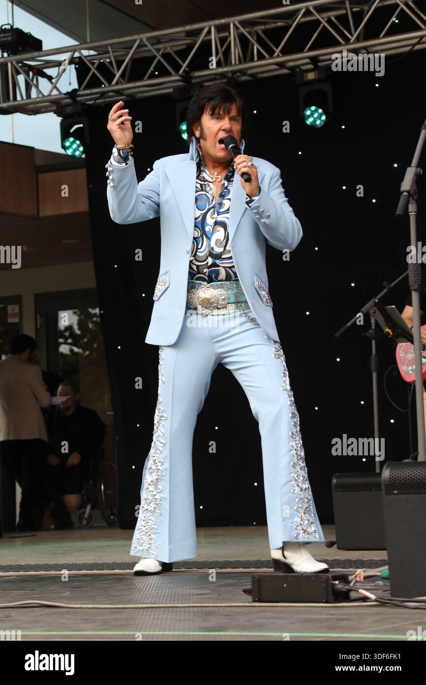 Parkes, NSW, Australia. 11th January 2026. 2026 Parkes Elvis Festival - Pictured: Nathan Leggett ...