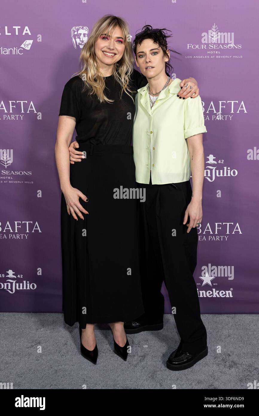 Imogen Poots and Kristen Stewart attend the arrivals of the 2026 BAFTA ...