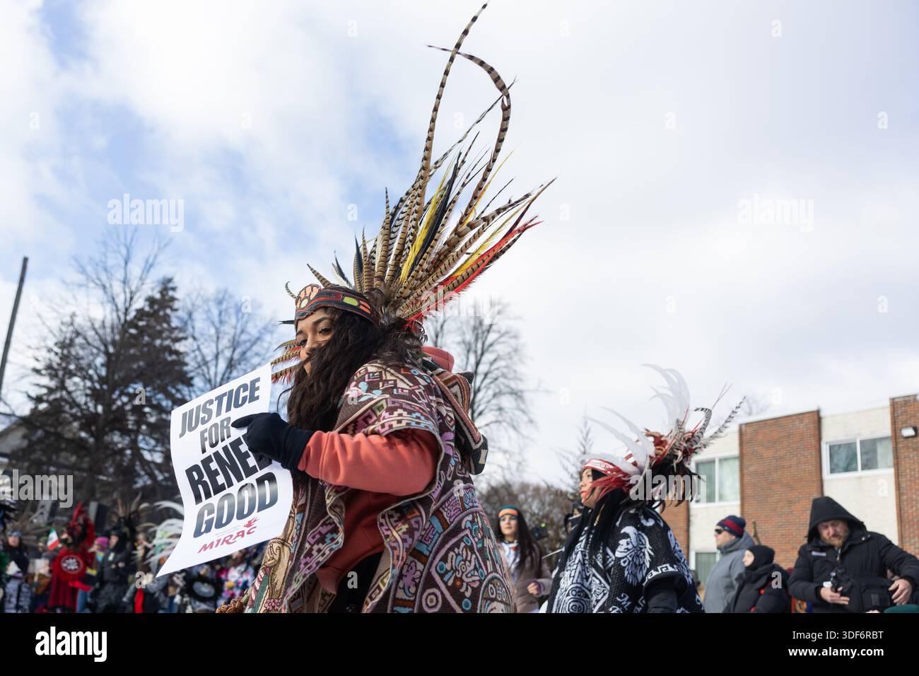 Minneapolis, USA. 10th Jan, 2026. Minnesota Native American performs ...
