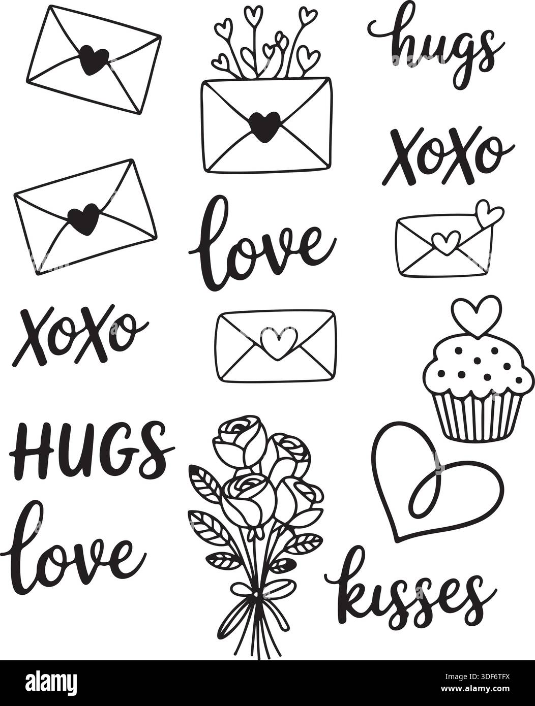Printable sticker love Stock Vector Images - Alamy