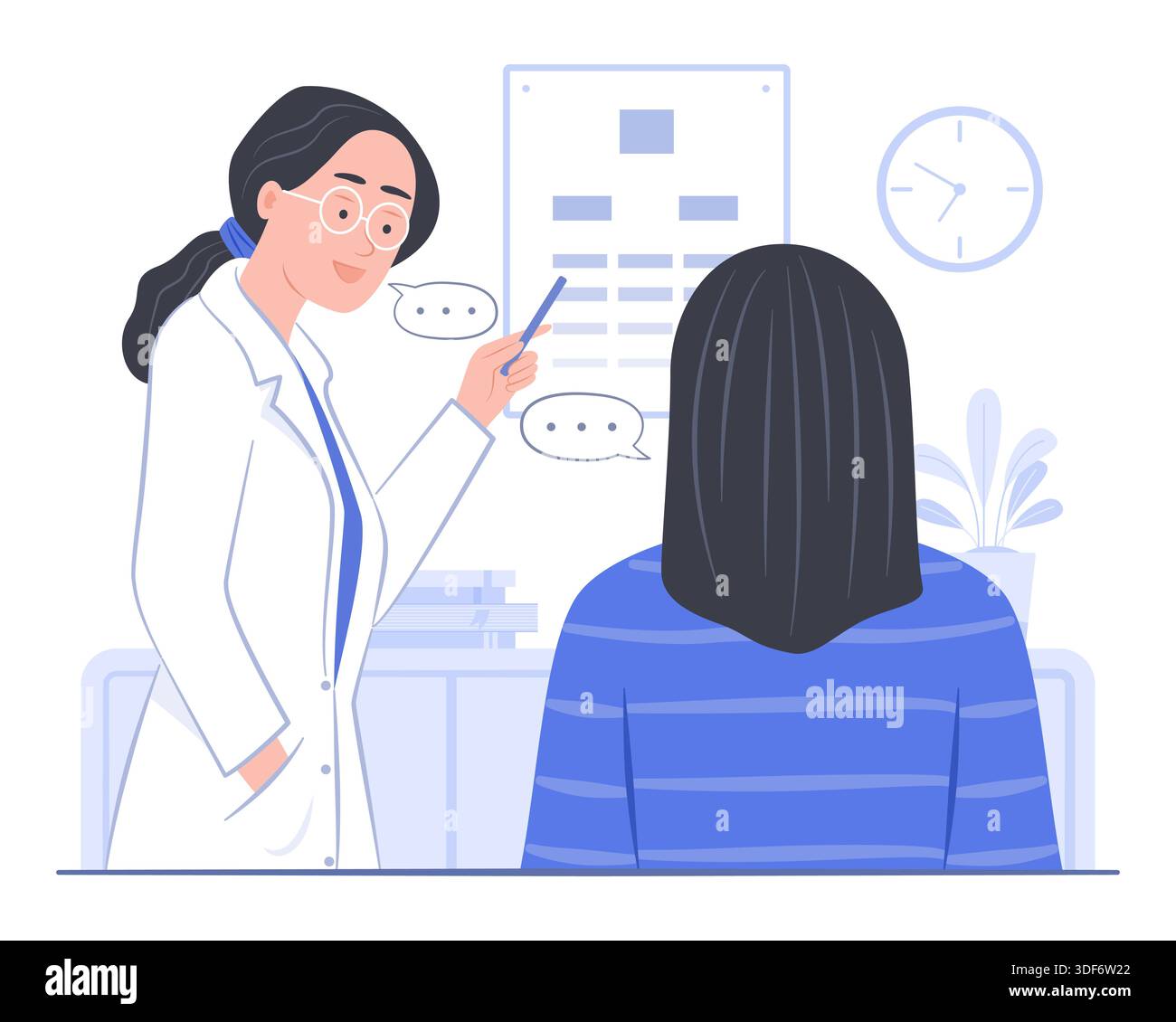 Ophthalmologist Eye Doctor Tests the Patient's Eyesight with Snellen ...