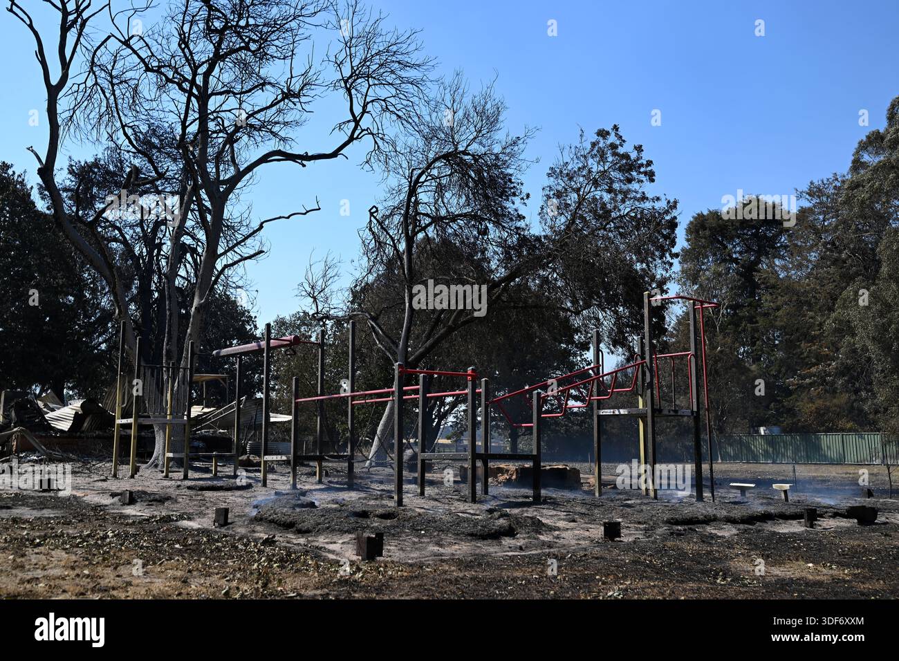 The remains of the Ruffy Community centre and playground are seen in ...