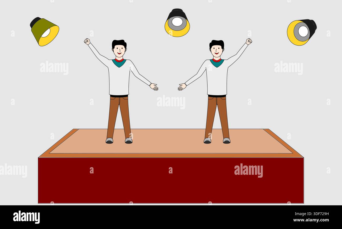 Standing two men holding Stock Vector Images - Alamy