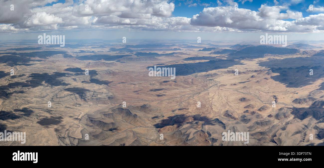 aerial landscape with weathering erosion on mountain ranges and valleys ...