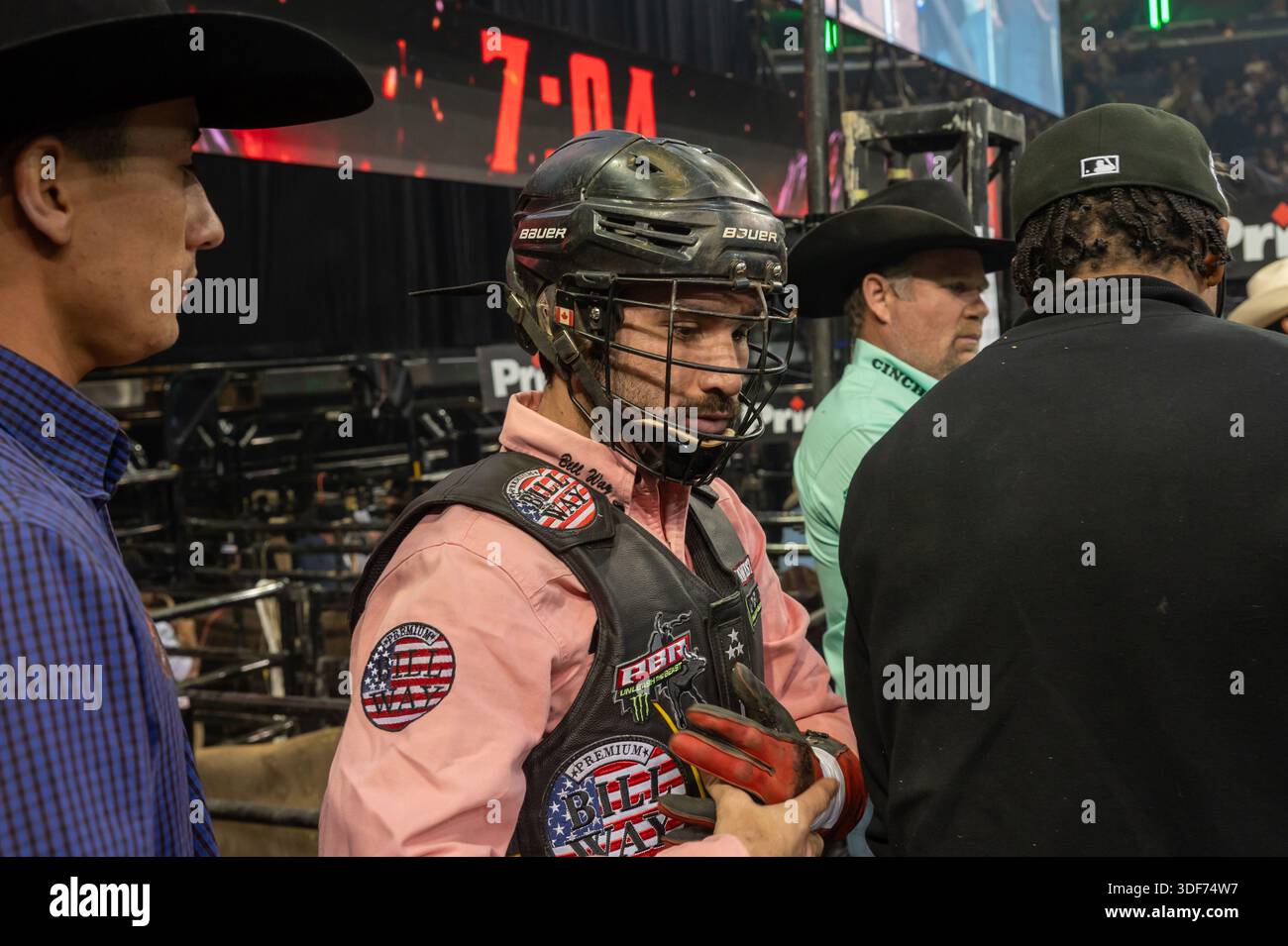 Cleber Henrique Marques get ready to ride Tecovas Triple Aught during ...