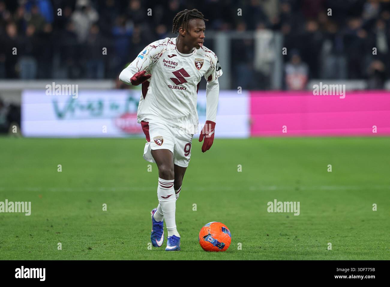 Bergamo, Italy. 10th, January 2026. Alieu Njie (92) of Torino seen ...
