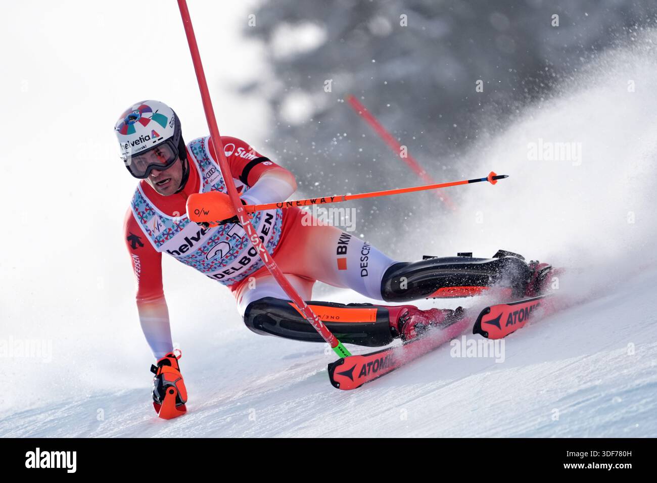 Switzerland's Daniel Yule speeds down the course during an alpine ski ...