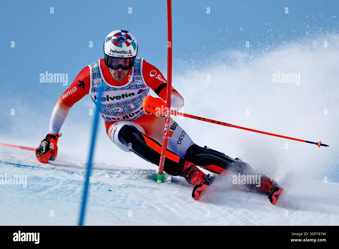 Switzerland's Daniel Yule speeds down the course during an alpine ski ...