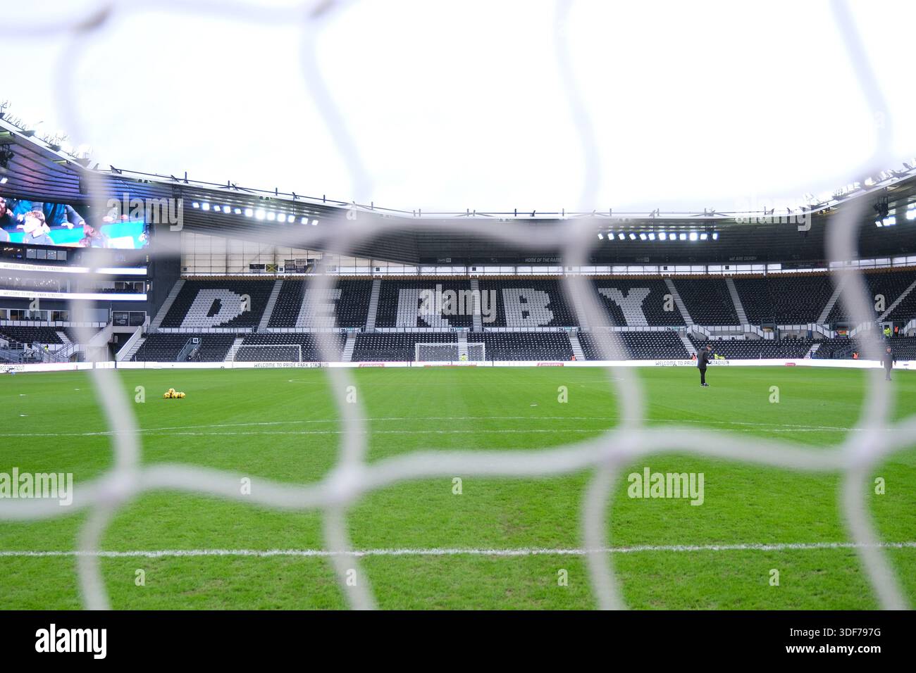 Inside Pride Park Stadium prior to kick off during the Emirates FA Cup ...
