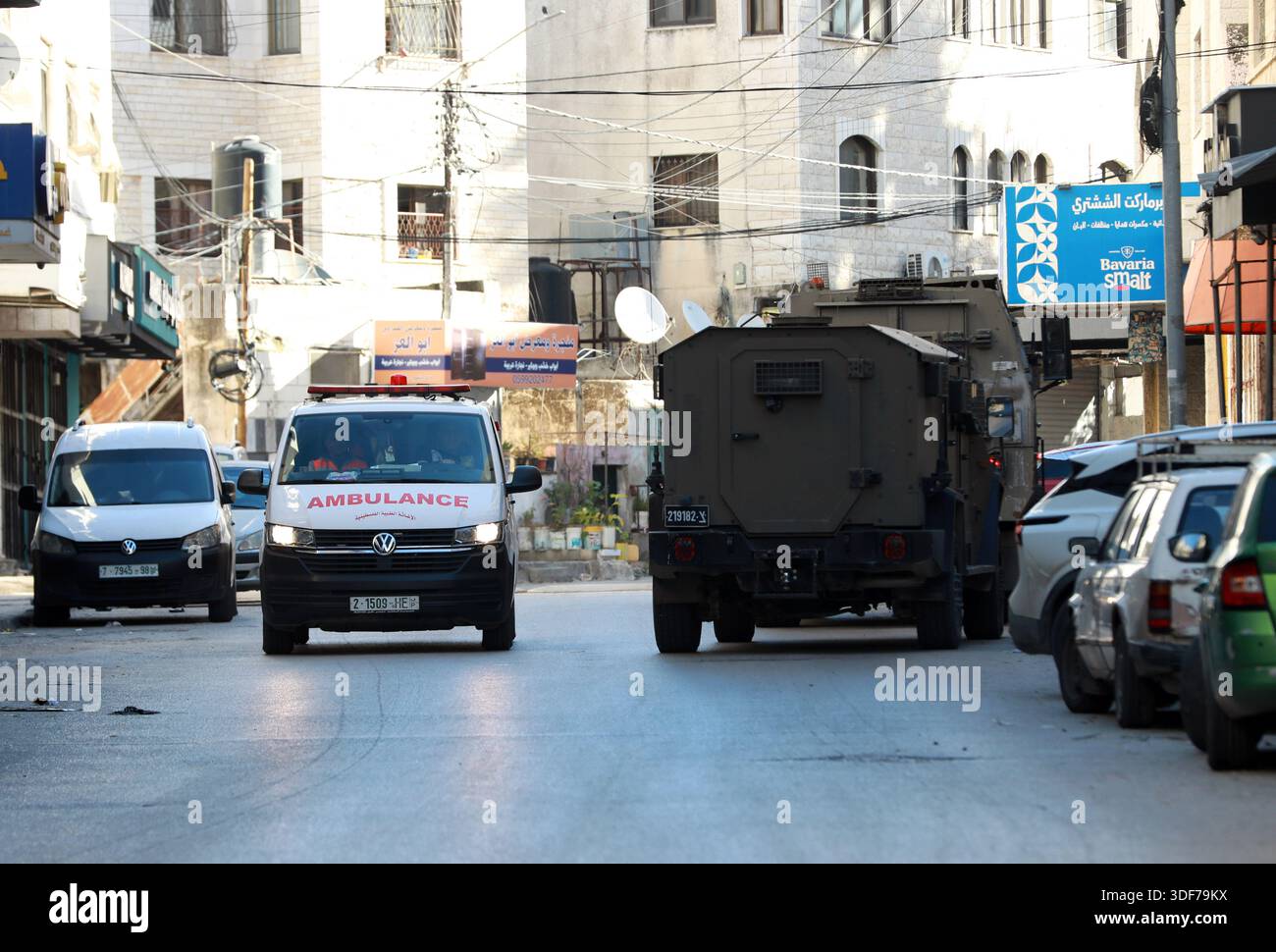 11 January 2026, Palestinian Territories, Nablus: An ambulance drives ...