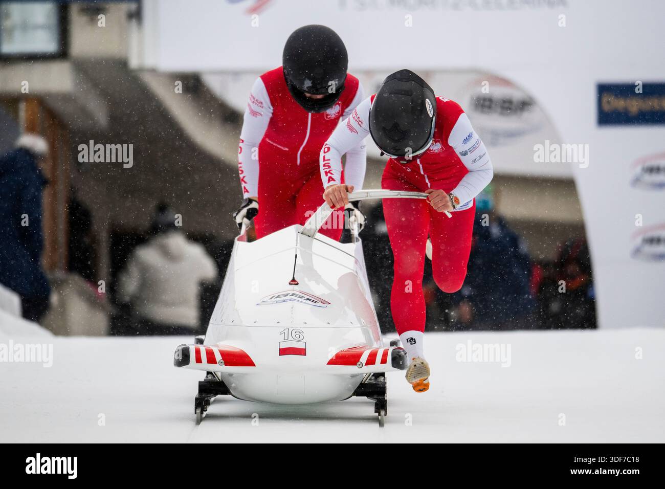 Linda Weiszewski/Klaudia Adamek of Poland in action during the Women's ...