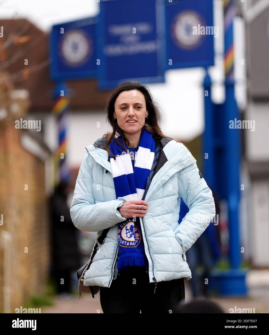 A fan arrives at the ground ahead of the Barclays Women's Super League ...