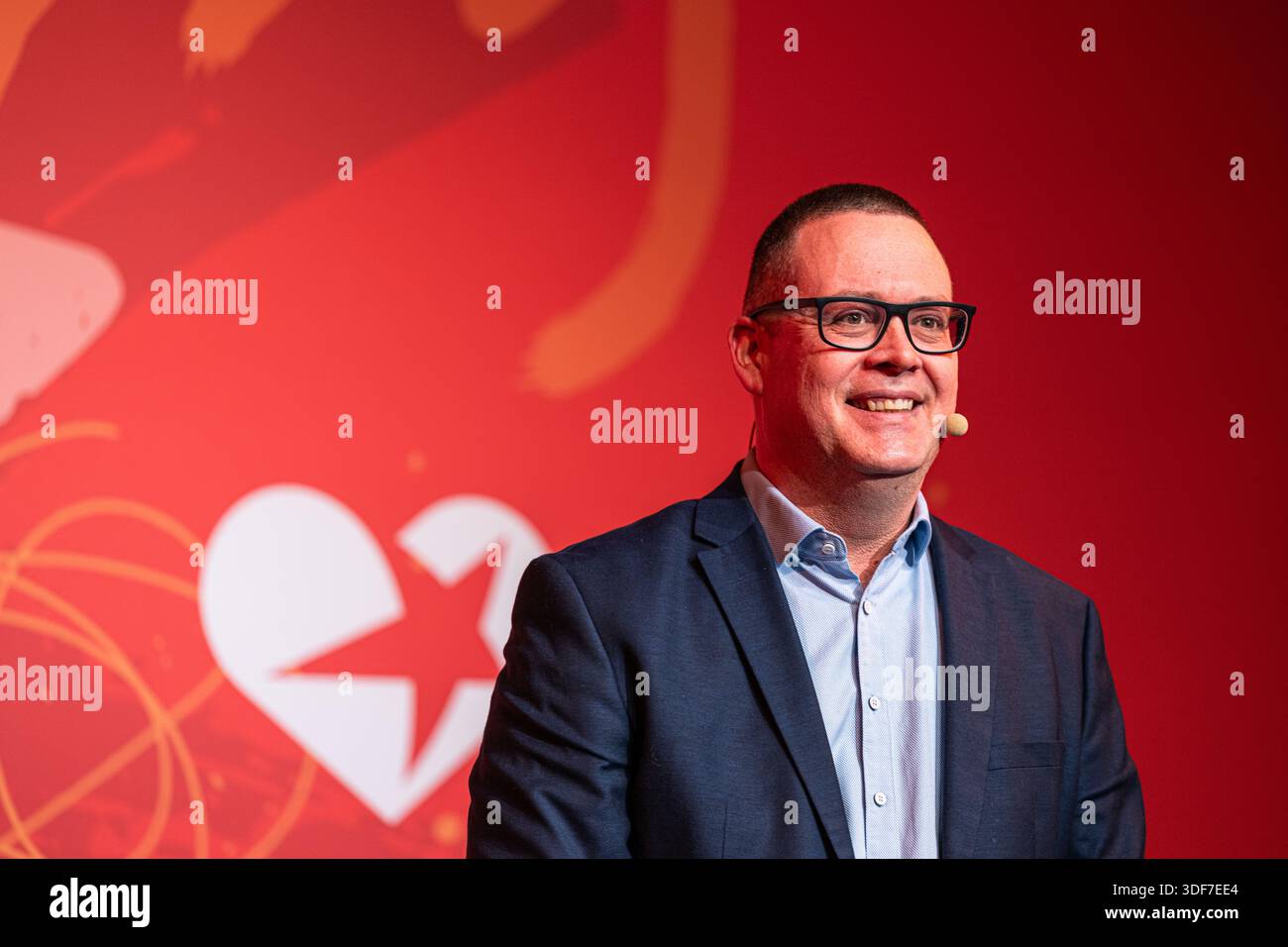 PVDA - PTB chairman Raoul Hedebouw delivers a speech at the new year's ...