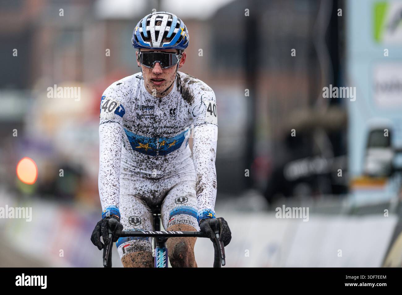 Belgian Lars Peers celebrates as he crosses the finish line to win the ...