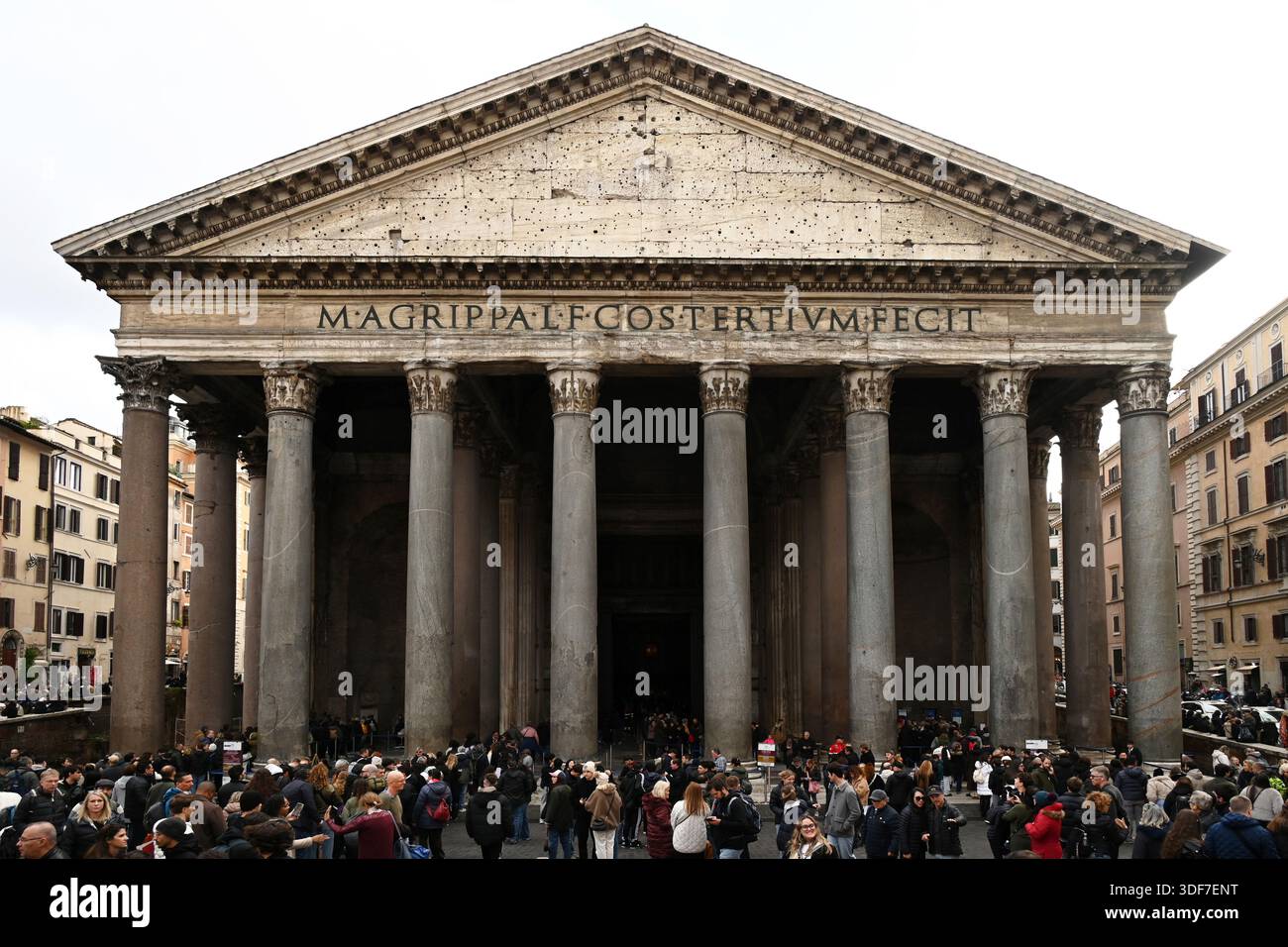Rome, Italy - January 3rd, 2026: Crowd gathered in front on entrance of ...
