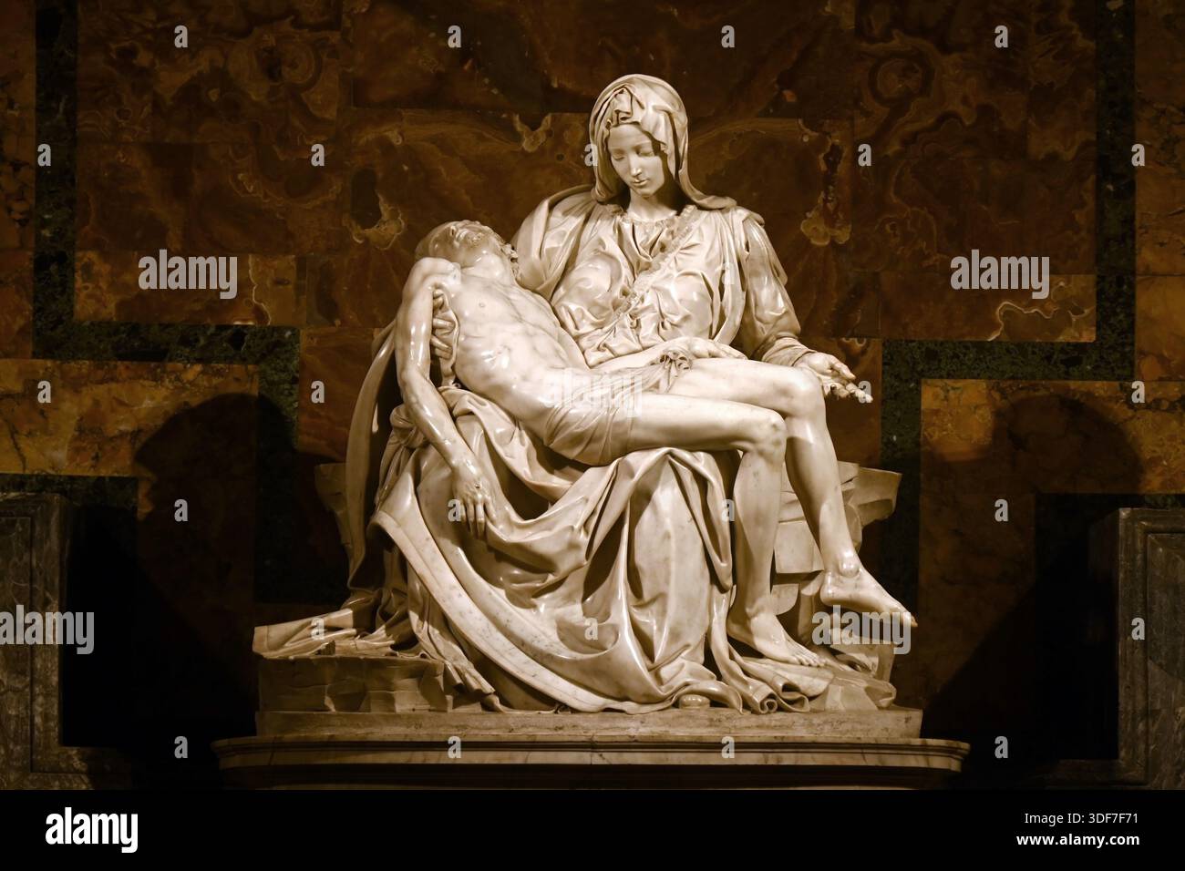 Rome, Italy – January 3, 2026: The Pietà, marble sculpture of Jesus and ...
