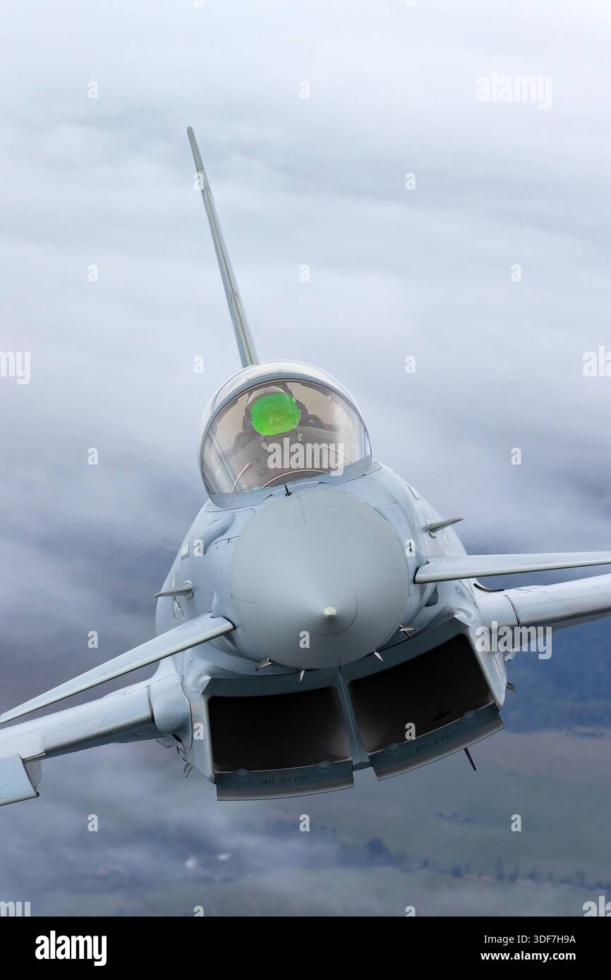 Close-up air-to-air photograph of a German Air Force Eurofighter EF ...