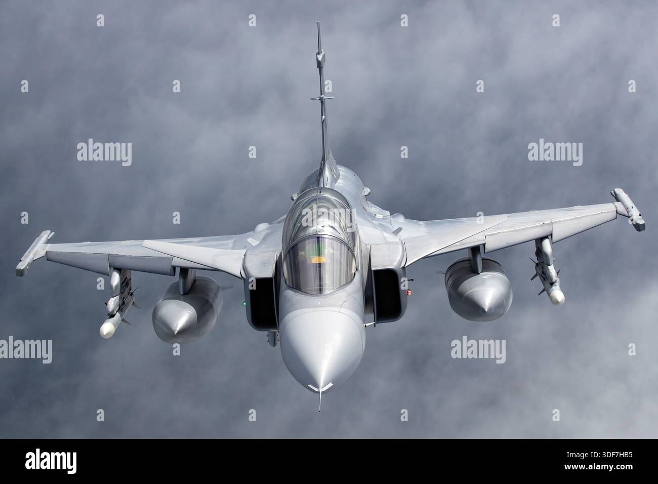 Air-to-air image of a Czech Air Force Saab JAS 39C Gripen fighter ...