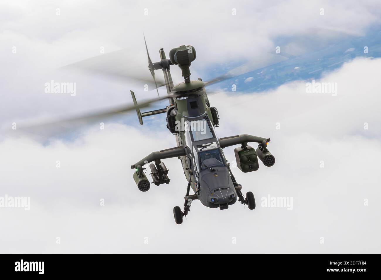 The image shows a close-up air-to-air view of a German Army Eurocopter ...