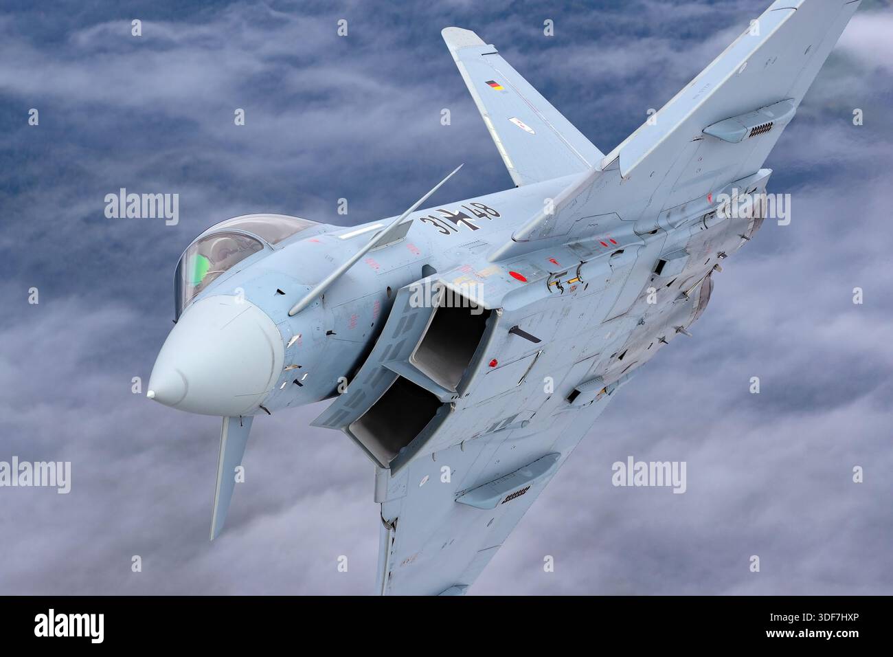 Banking maneuver captured air-to-air showing German Air Force ...