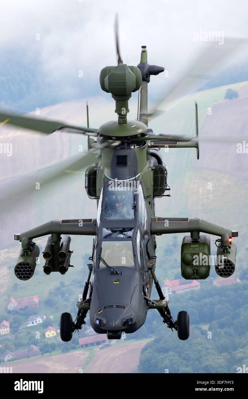 Air-to-air photograph of a German Army EC-665 Tiger UHT helicopter ...